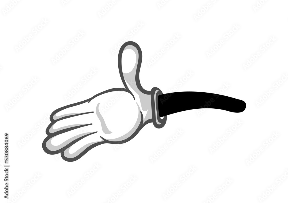 Open hand gesture in glove isolated vector illustration. Funny emoji ...