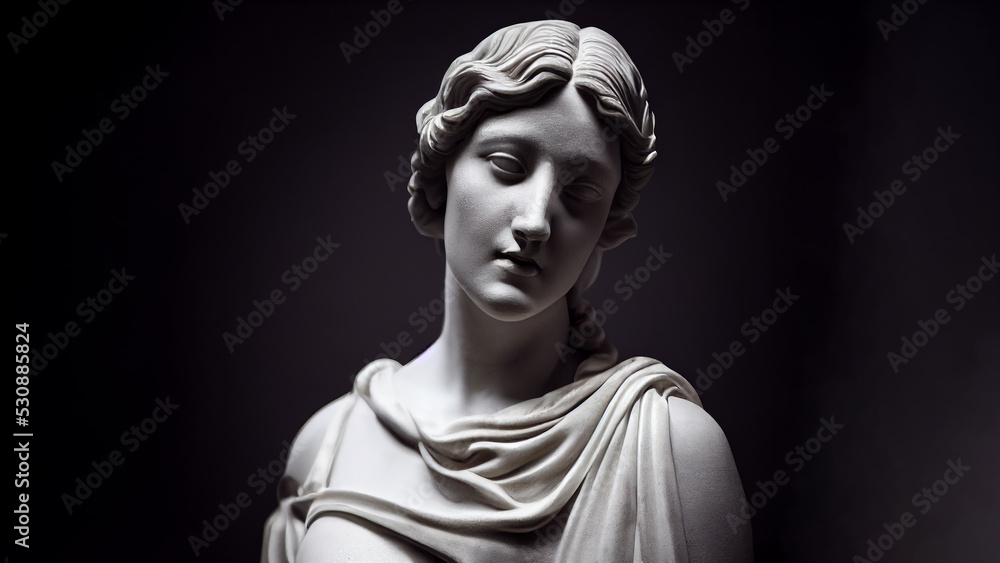 Illustration of a Renaissance marble statue of Hera. She is the queen ...