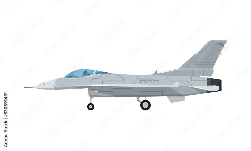 Military jet assault aircraft isolated icon. Modern army force aviation ...