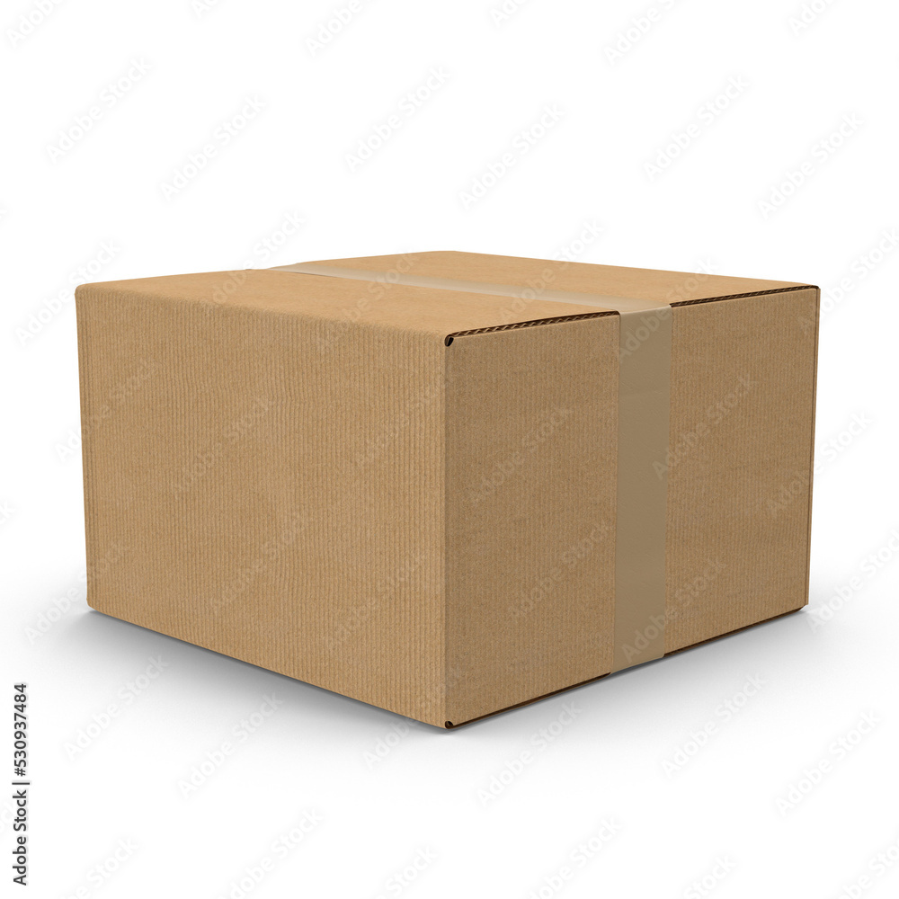 Kraft Cardboard Box PNG Image Stock Photo | Adobe Stock
