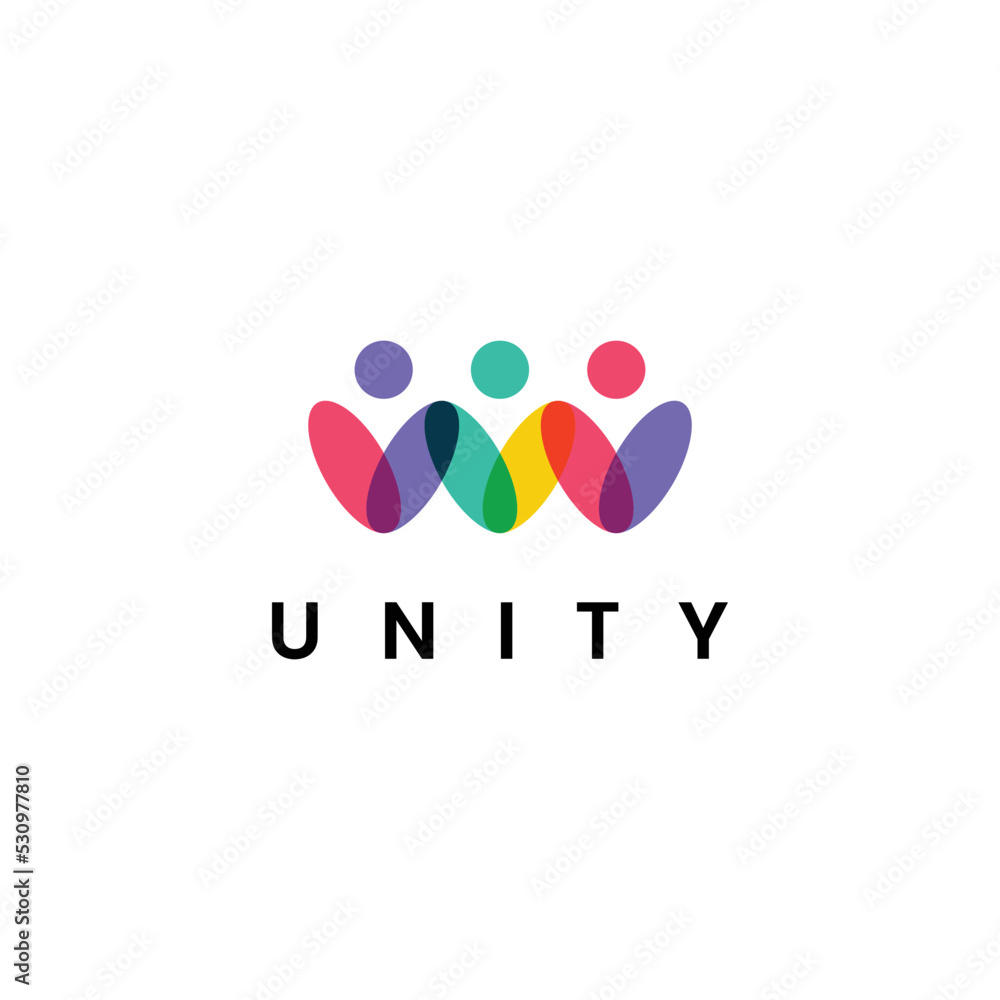 Minimal together unity logo diversity Stock Vector | Adobe Stock