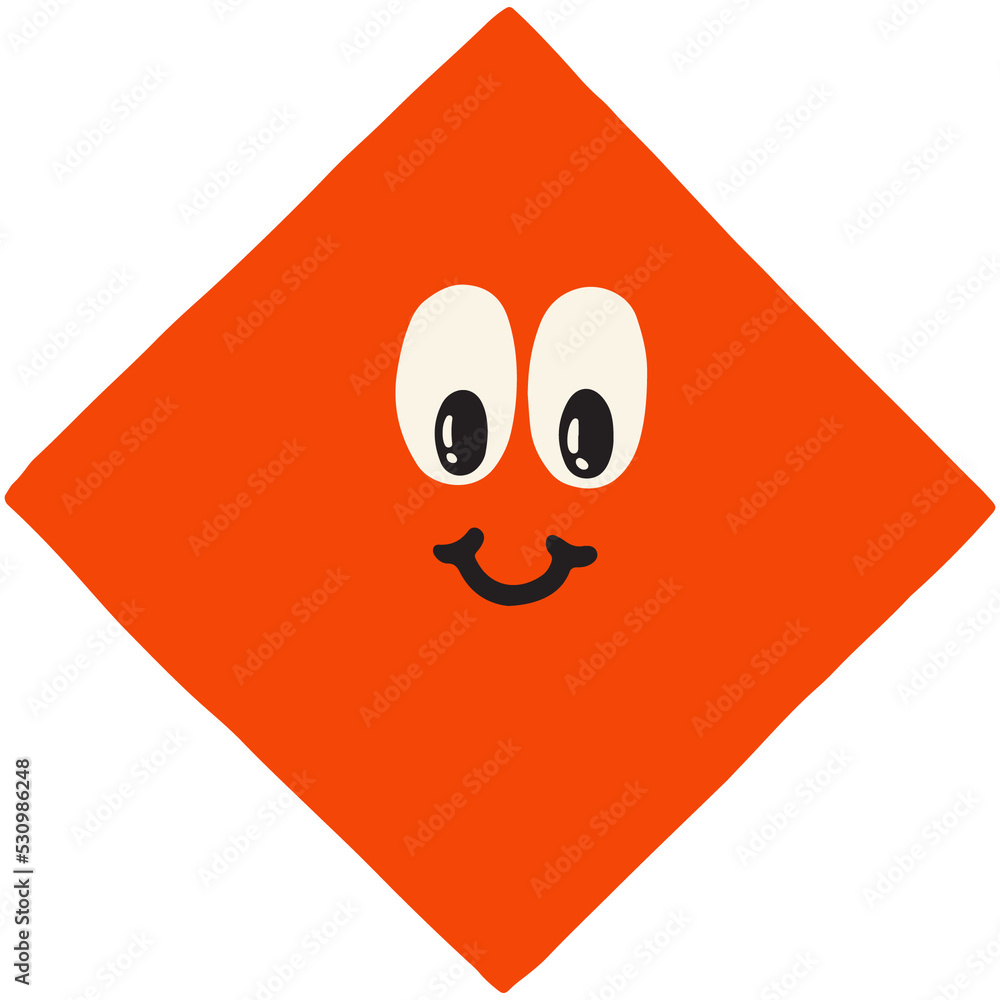 Rhombus shape vector illustration in cartoon character design Stock ...