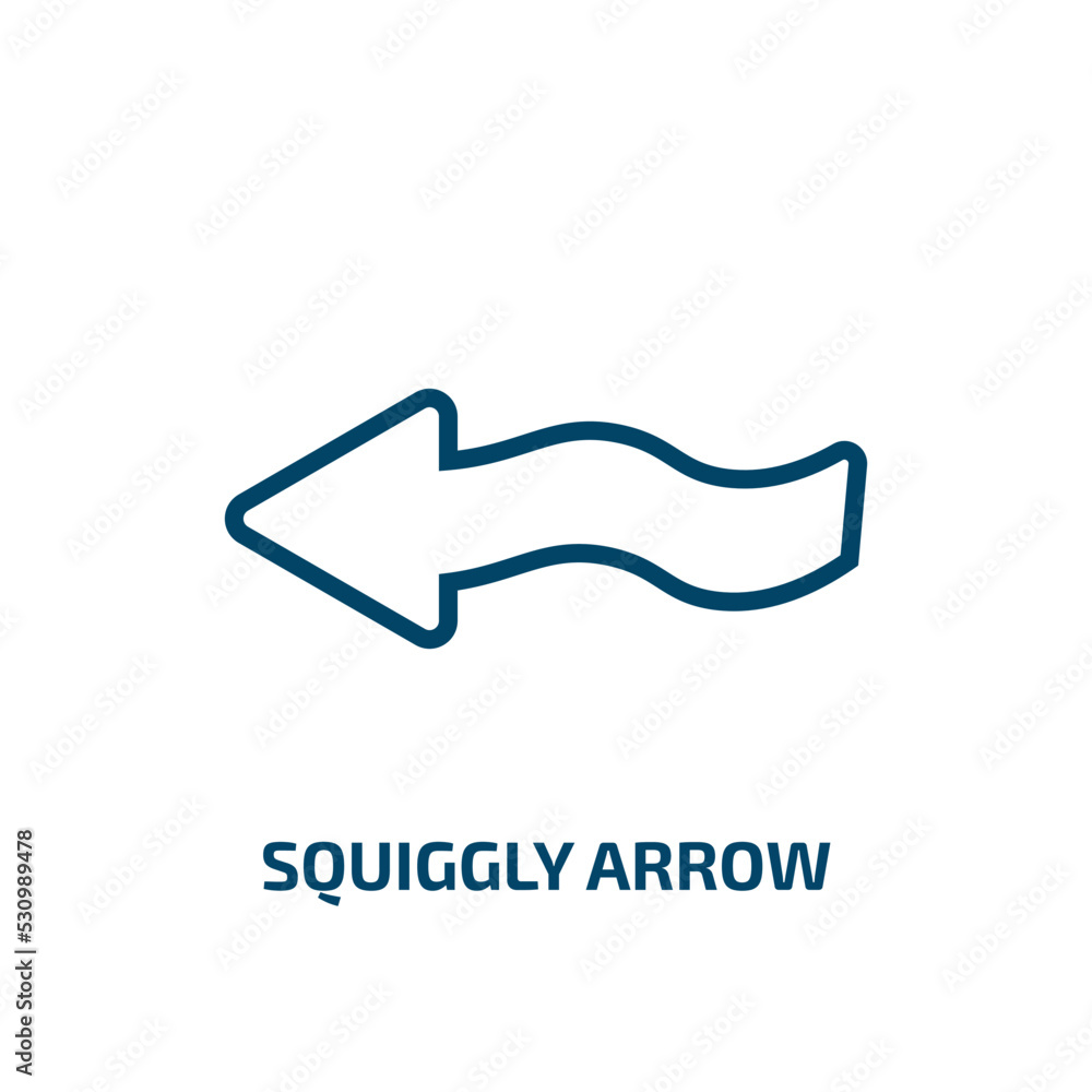 squiggly arrow icon from user interface collection. Thin linear ...
