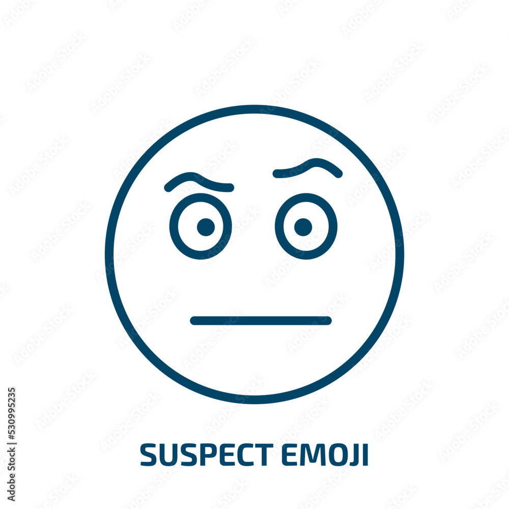 suspect emoji icon from emoji collection. Thin linear suspect emoji ...