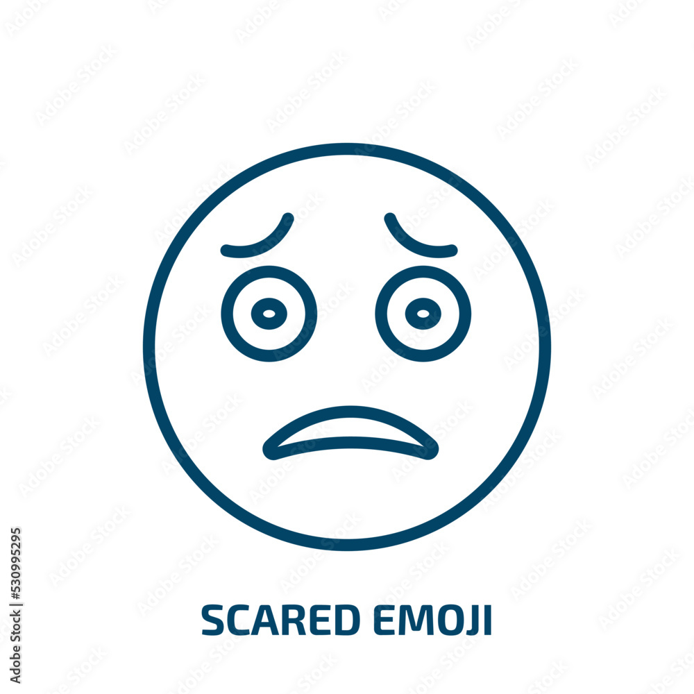 scared emoji icon from emoji collection. Thin linear scared emoji ...
