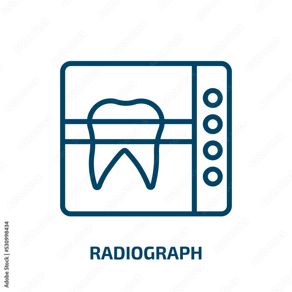 radiograph icon from dentist collection. Thin linear radiograph ...
