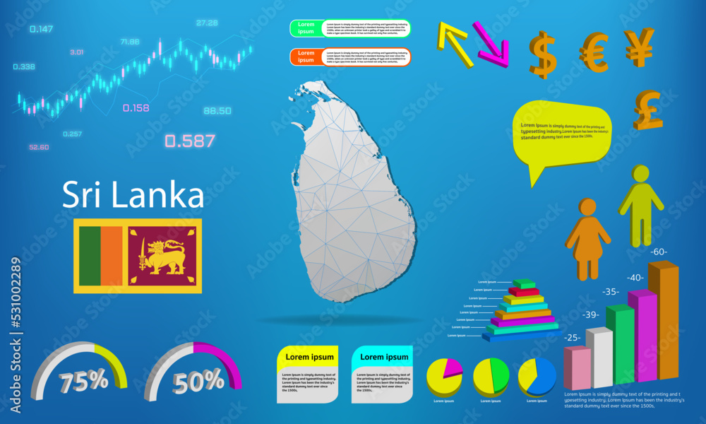 sri lanka map info graphics - charts, symbols, elements and icons ...