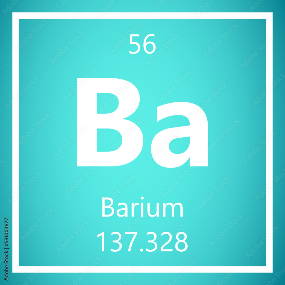 Barium Ba Periodic Table of Elements, Atomic Mass Vector Illustration ...