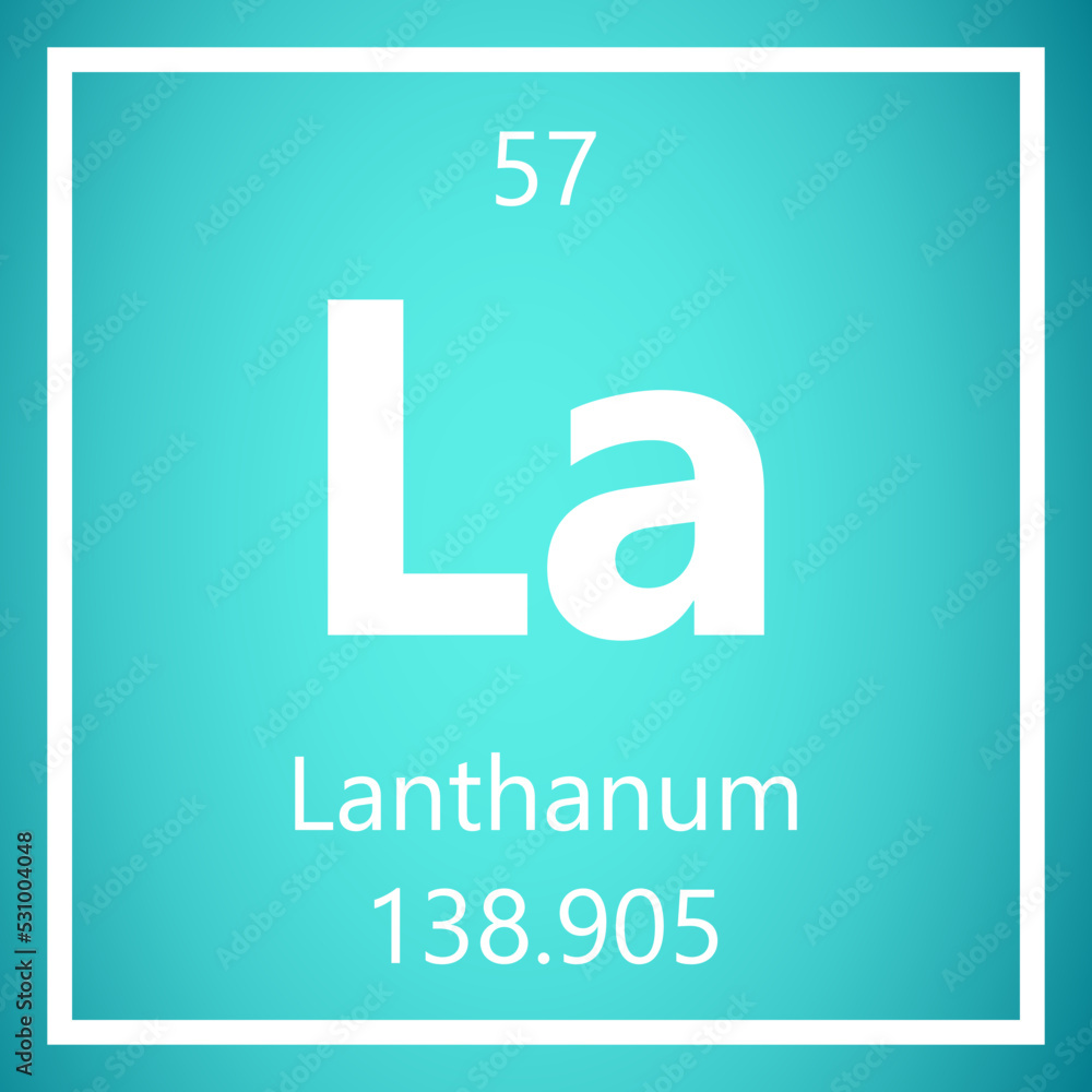 Lanthanum La Periodic Table of Elements, Atomic Mass Vector ...