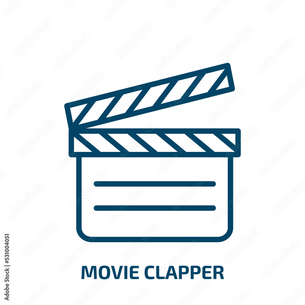 movie clapper icon from cinema collection. Thin linear movie clapper ...