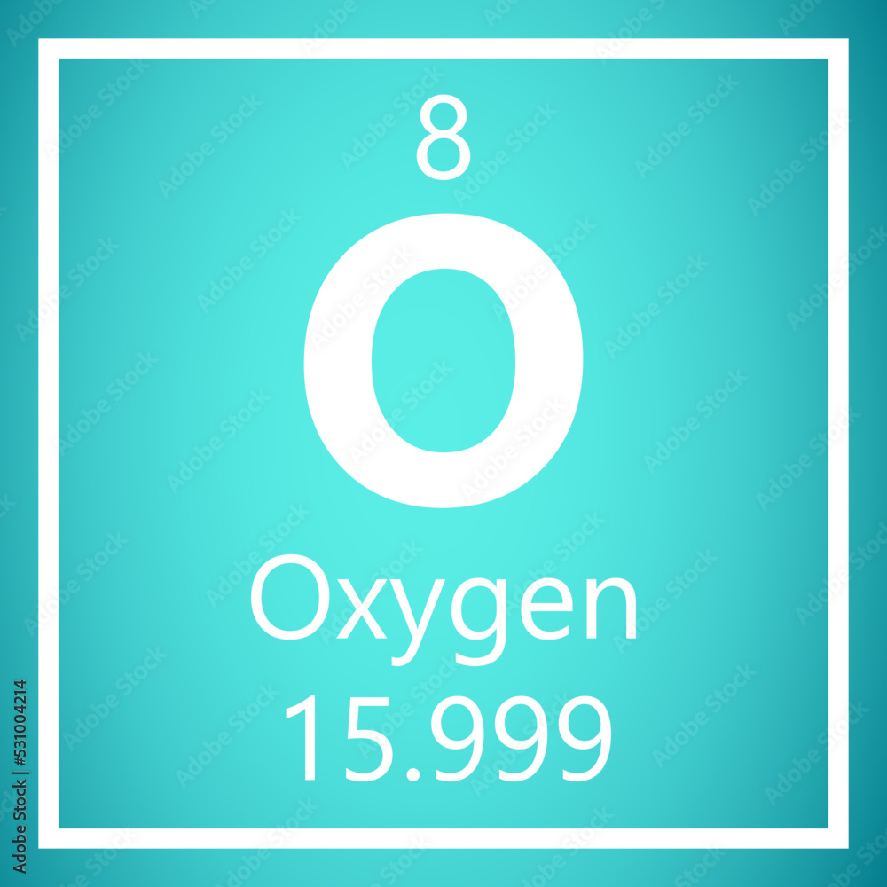 Oxygen O O2 Periodic Table of Elements, Atomic Mass Vector Illustration ...