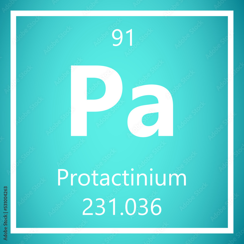 Protactinium Pa Periodic Table of Elements, Atomic Mass Vector ...