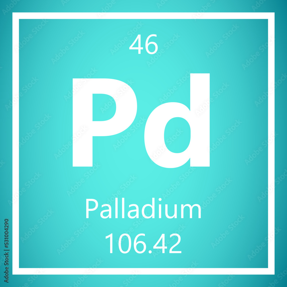 Palladium Pd Periodic Table of Elements, Atomic Mass Vector ...