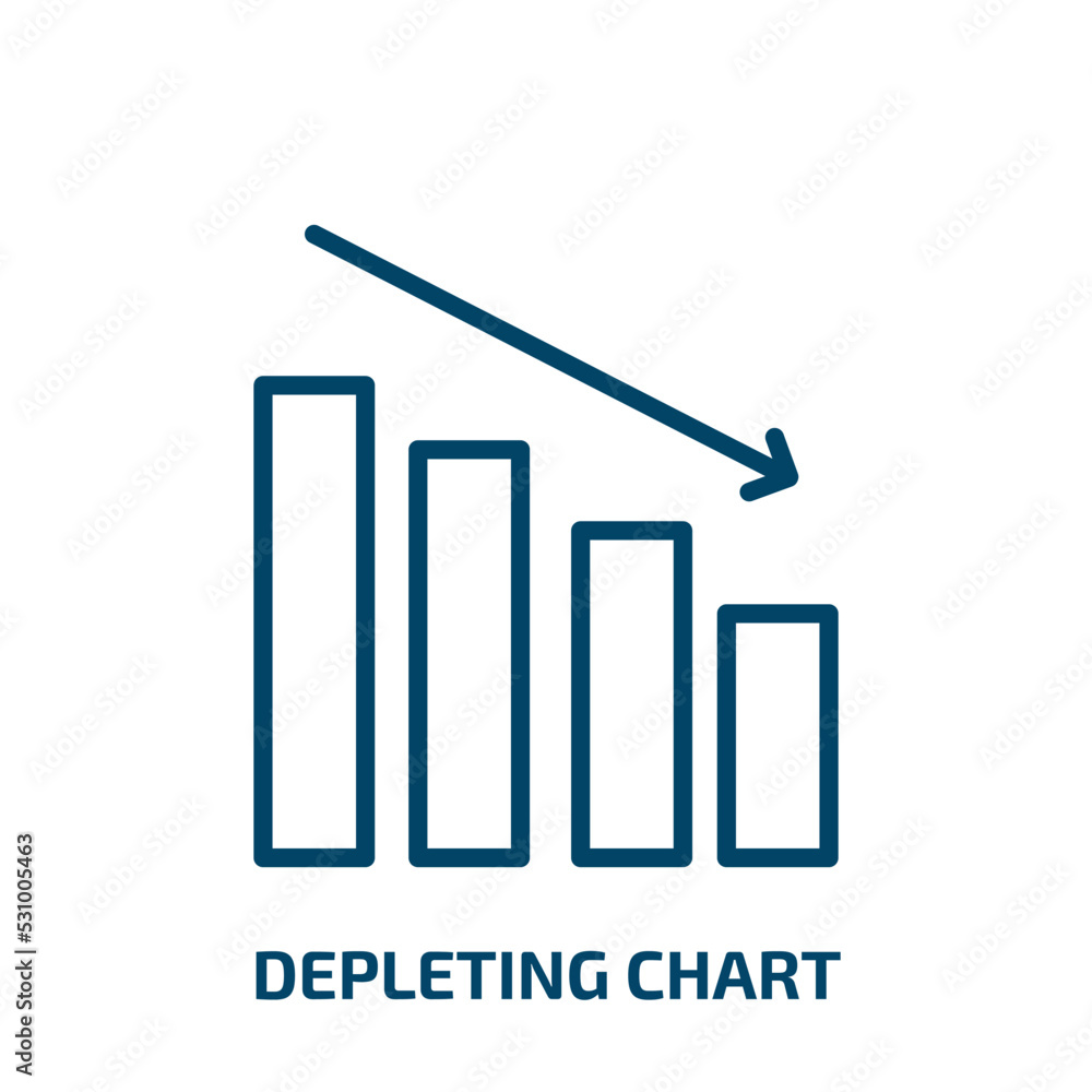 depleting chart icon from business and analytics collection. Thin ...