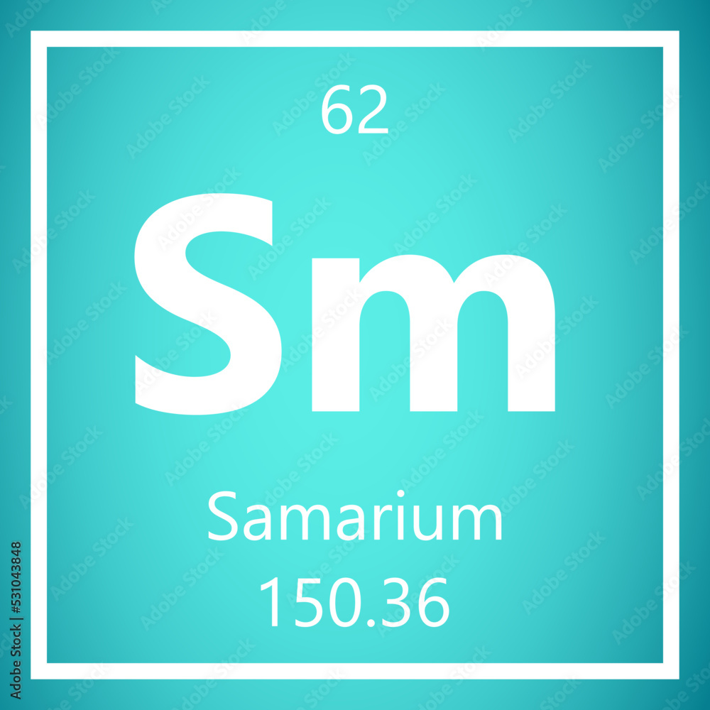 Samarium Sm Periodic Table of Elements, Atomic Mass Vector Illustration ...