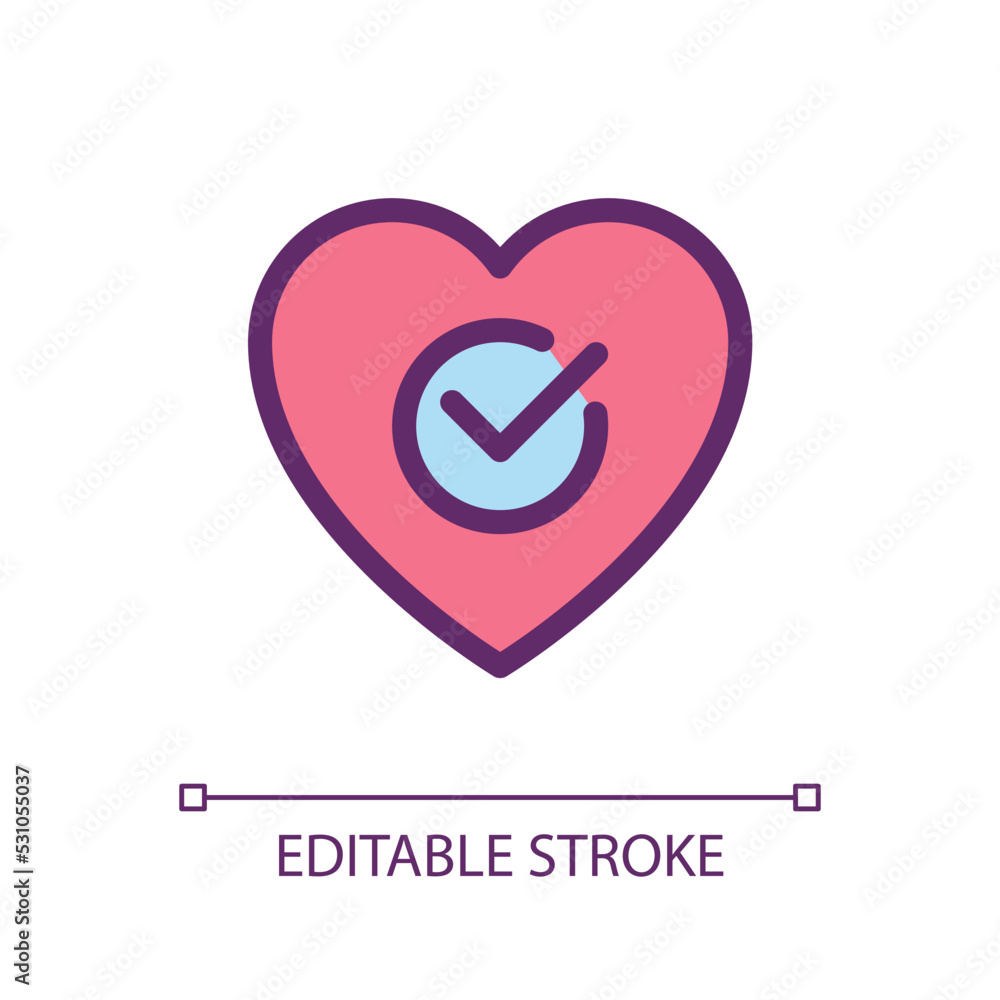 Heart checkup pixel perfect RGB color ui icon. Regular medical ...