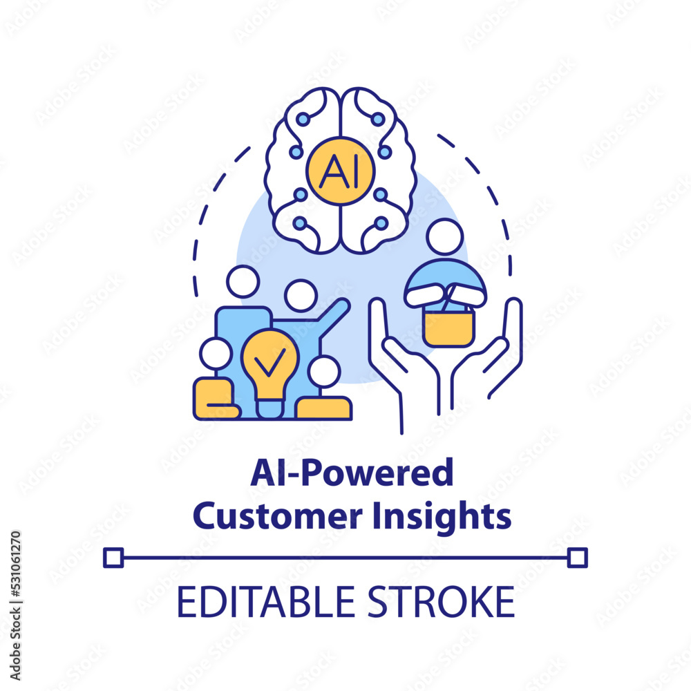 Image vectorielle Stock AI powered customer insights concept icon ...