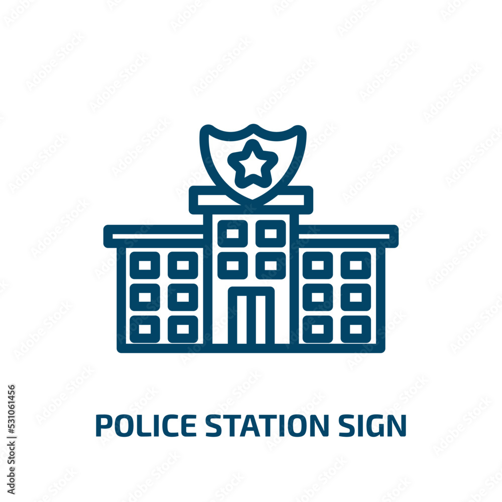 police station sign icon from traffic signs collection. Thin linear ...