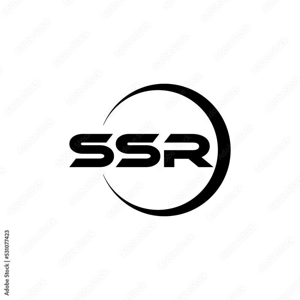 SSR letter logo design with white background in illustrator, cube logo ...