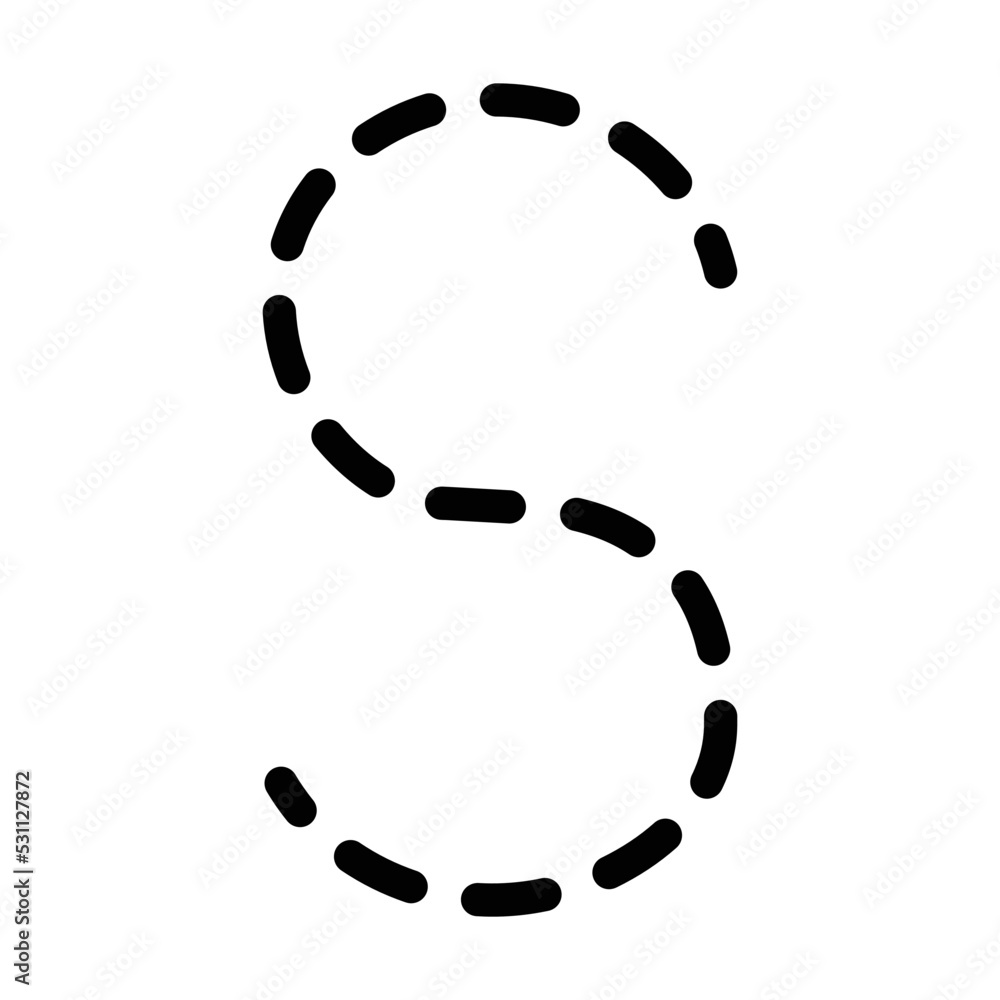 Stock-Vektorgrafik „Tracing Alphabet letter S prewriting dotted line ...