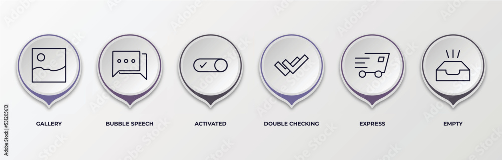 infographic template with outline icons. infographic for user interface ...