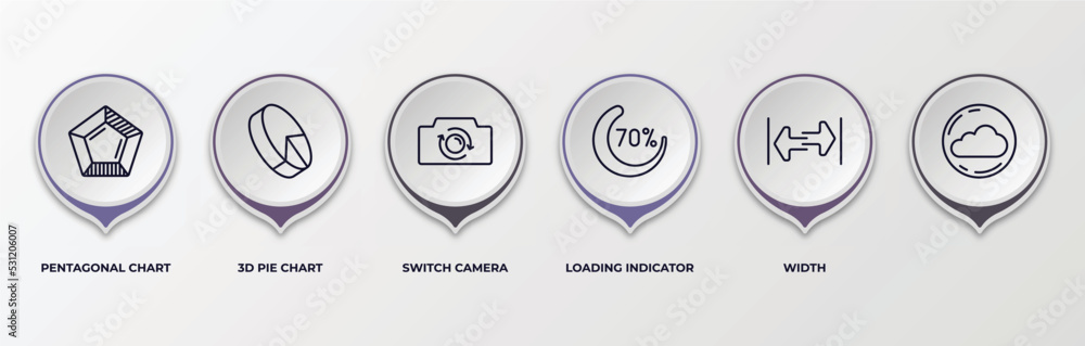 infographic template with outline icons. infographic for user interface concept. included ...