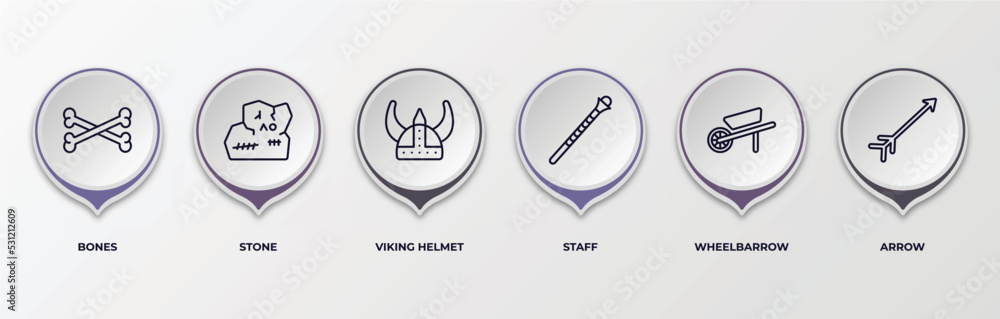 infographic template with outline icons. infographic for history ...