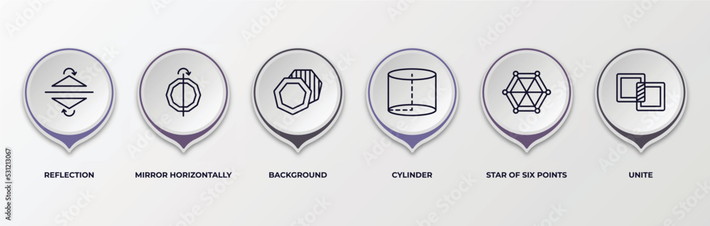 infographic template with outline icons. infographic for geometric ...