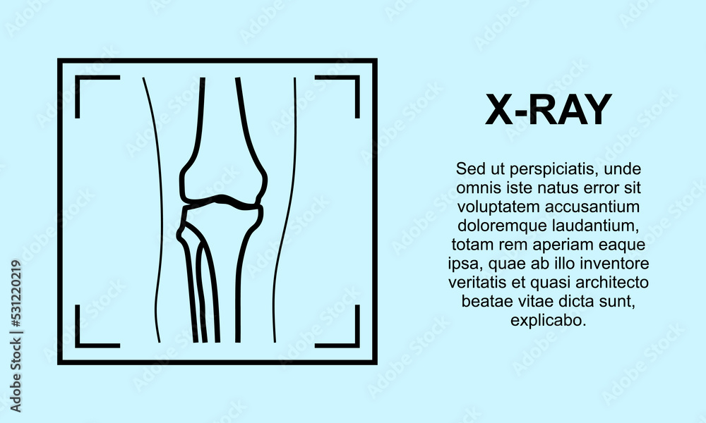 X-ray banner. Simple outline style. Radiology, scanning, medicine ...