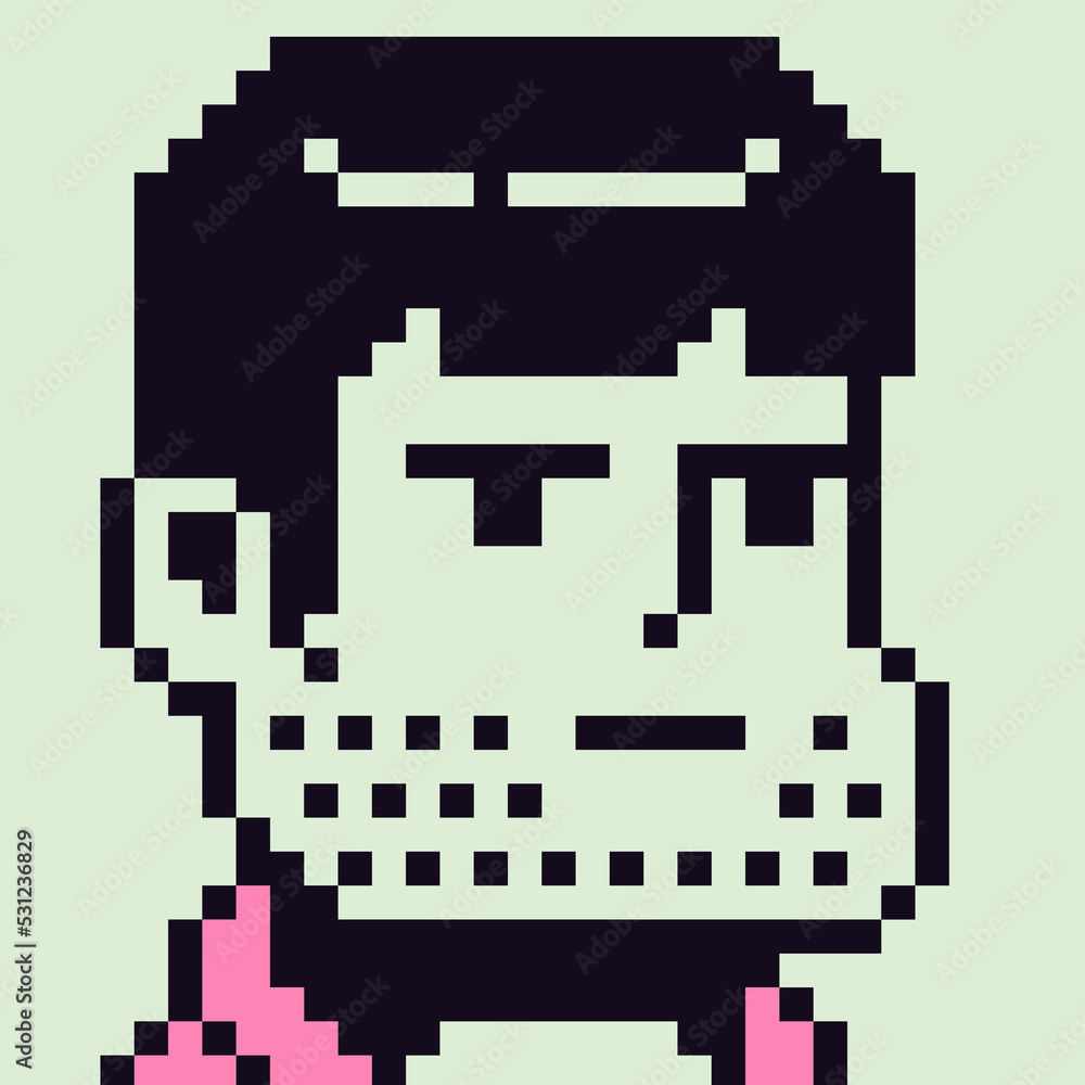 Vector de Stock Man pixel art style character. Avatar, portrait and ...