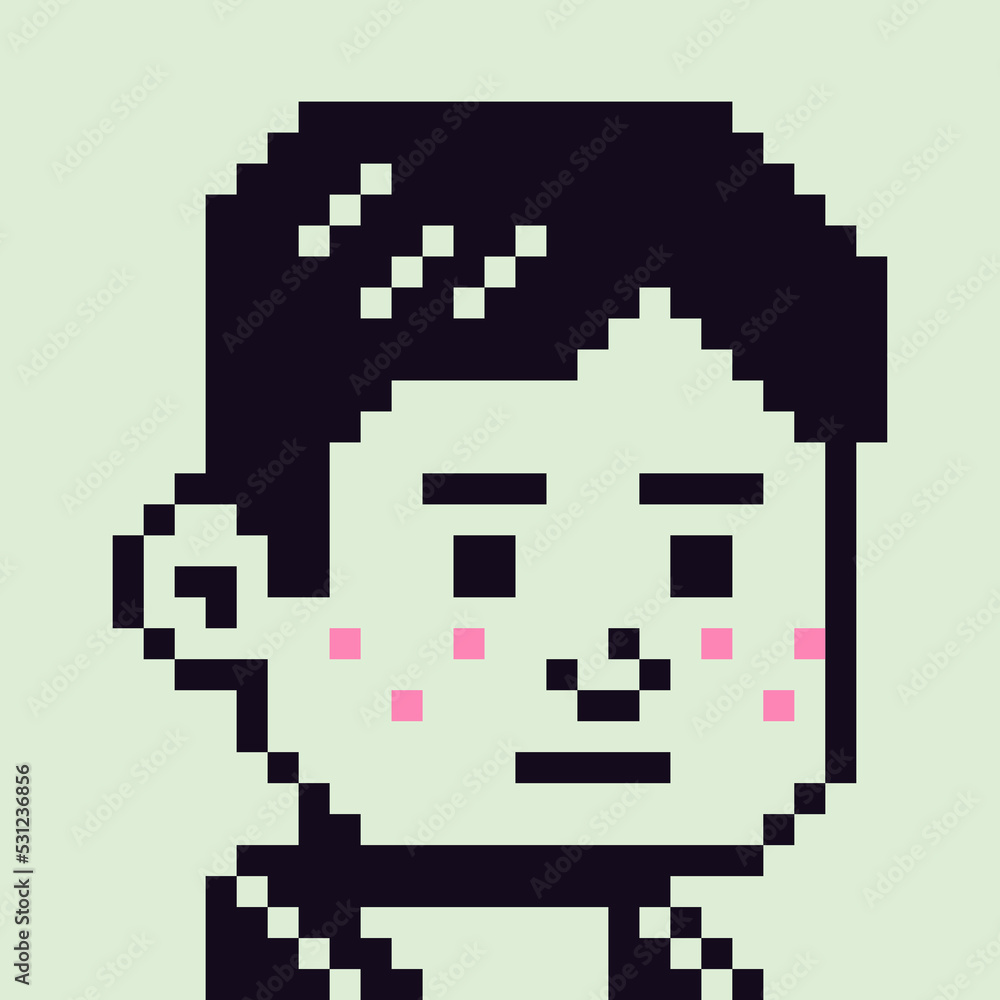 Man pixel art style character. Avatar, portrait and profile picture ...