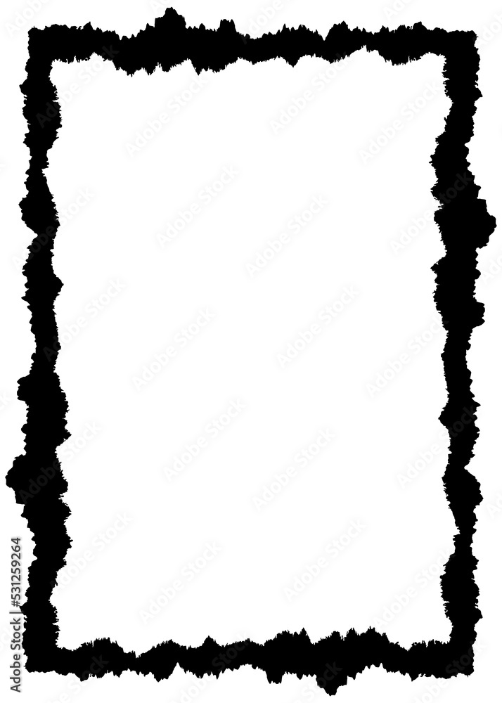 Torn ripped paper border frame Stock Illustration | Adobe Stock
