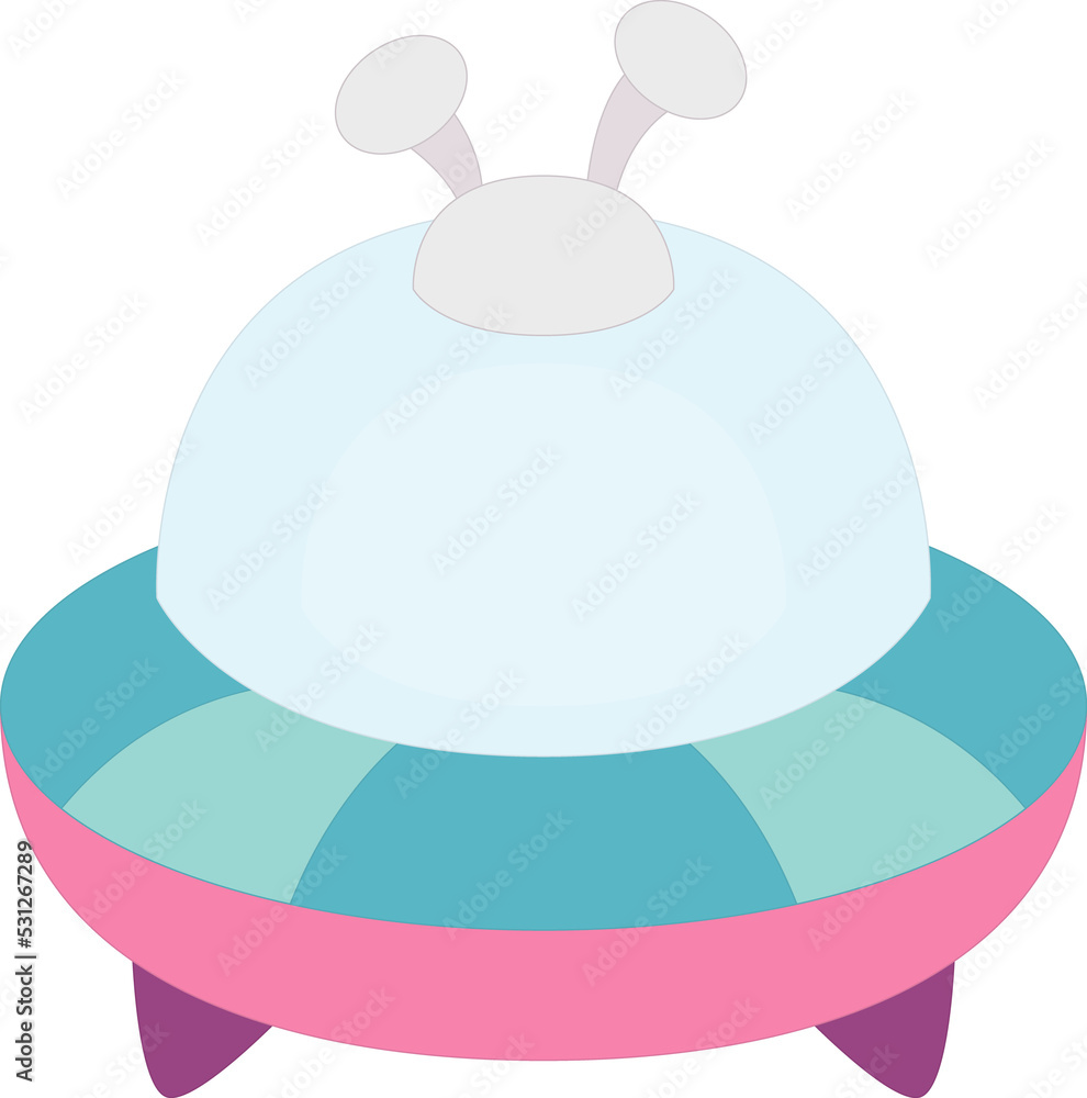 Cartoon Alien Spaceship, Spacecraft, UFO. Space Design. Kids ...