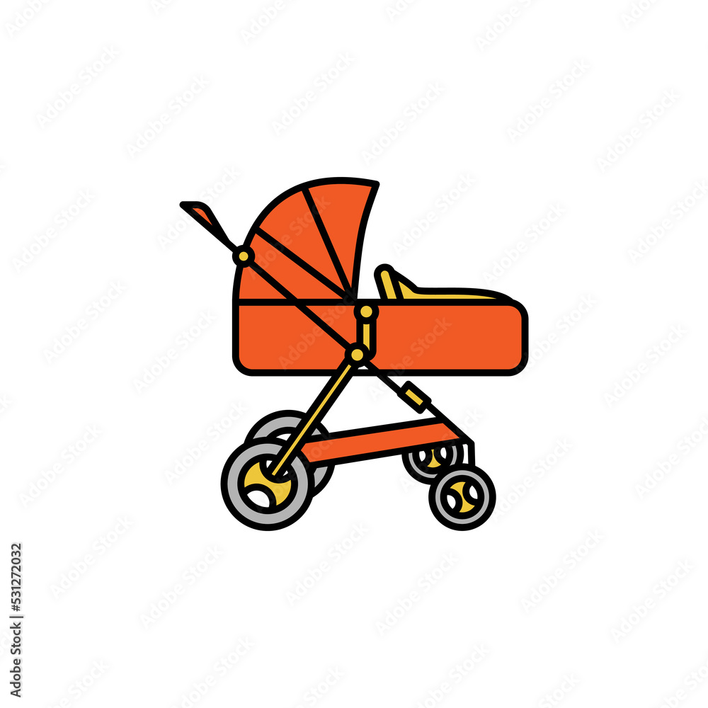 pram line icon on white background. Signs and symbols can be used for ...