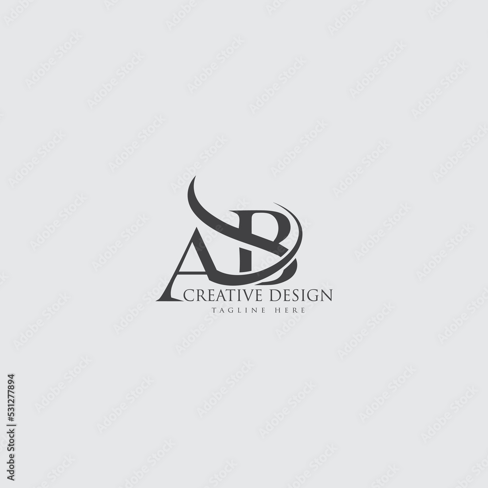 Creative ab letter logo design Stock Vector | Adobe Stock