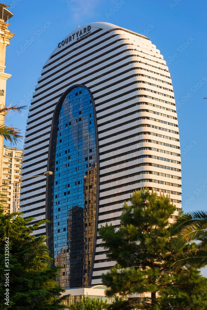 BATUMI, ADJARA, GEORGIA - JULY 6: Batumi Courtyard by Marriott Hotel ...