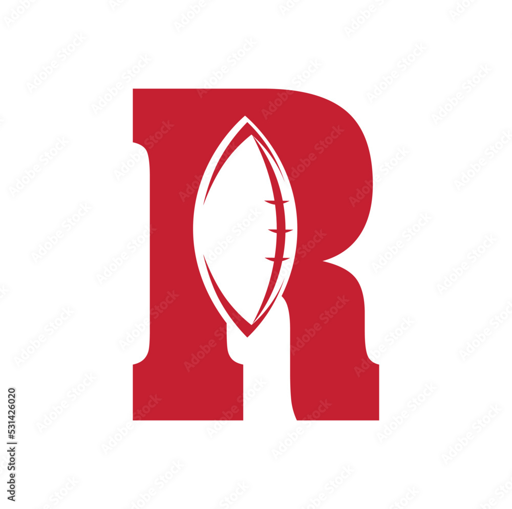 Rugby Logo With Letter R Symbol Concept, American football, sports logo ...