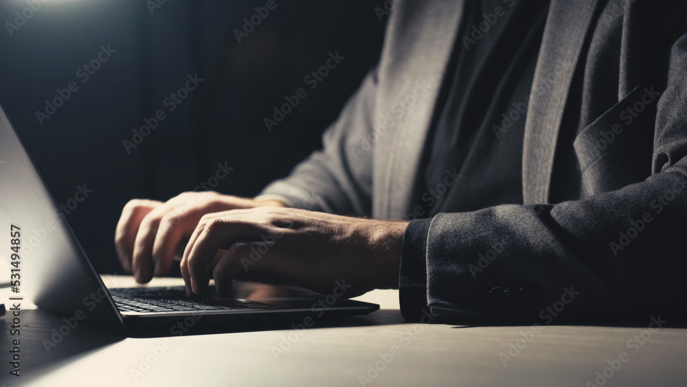 Hard work. Busy man. Overwork schedule. Unrecognizable business male ...