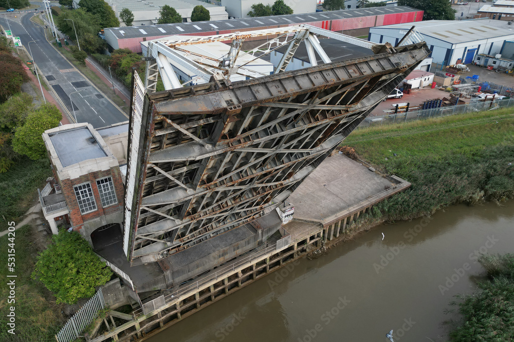 Sutton Road Bridge is a Scherzer Rolling Bascule road and pedestrian ...