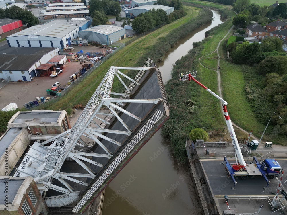Sutton Road Bridge is a Scherzer Rolling Bascule road and pedestrian ...