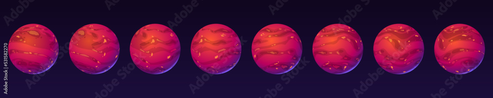 Red planet turnaround animation, Mars globe with textured surface ...