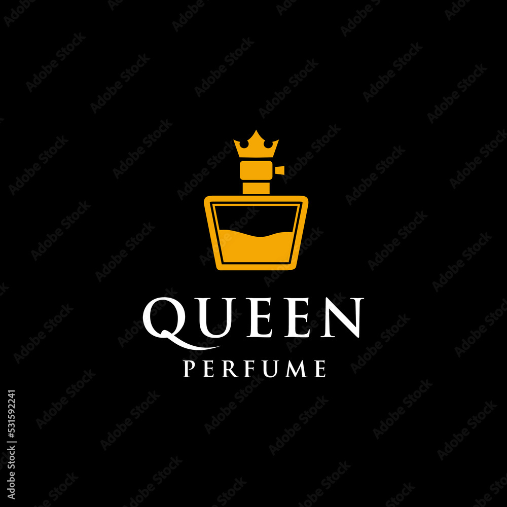 Queen perfume logo design.with crown symbol Stock Vector | Adobe Stock