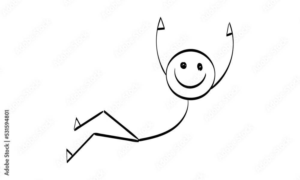 Vector Stickman Character illustration. Sketch stick figure isolated ...