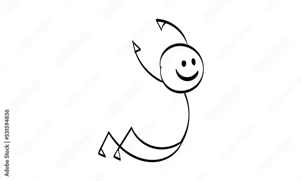 Vector Stickman Character illustration. Sketch stick figure isolated ...
