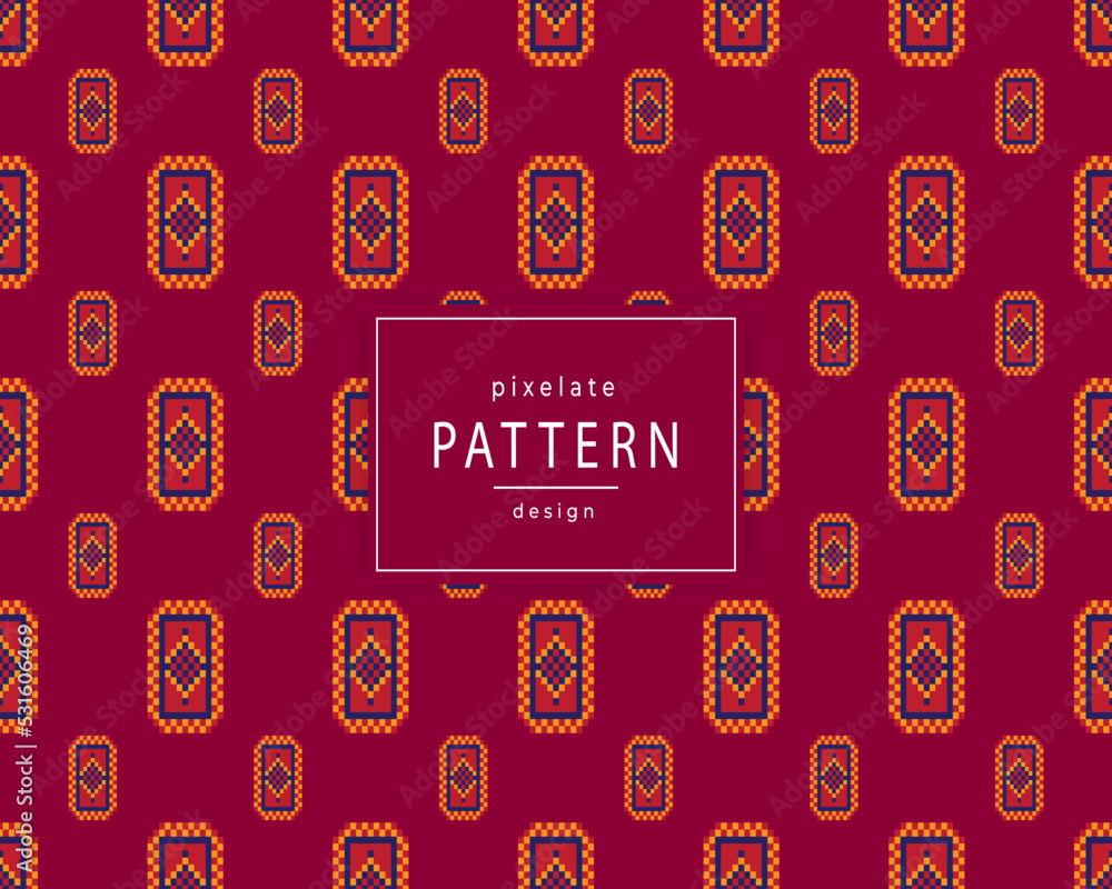 Maroon Pixels Pixelated Seamless Pattern Background Design, Small ...