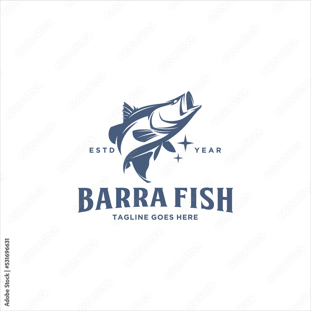 Barramundi Fish Logo Design Vector Image Stock Vector | Adobe Stock