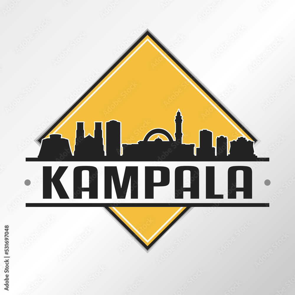 Kampala, Uganda Skyline Logo. Adventure Landscape Design Vector City Illustration Vector ...