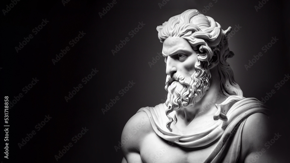 Illustration of a Renaissance marble statue of Hades. He is the king of ...