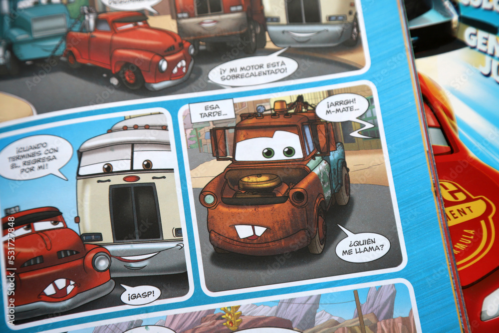 Стокове фото Comic magazine with the characters from the movie Cars ...