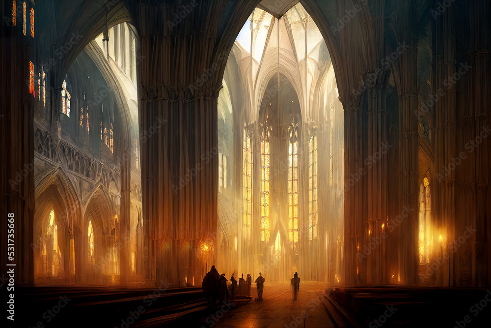 Fantasy medieval gothic cathedral concept art, dungeons and dragons ...